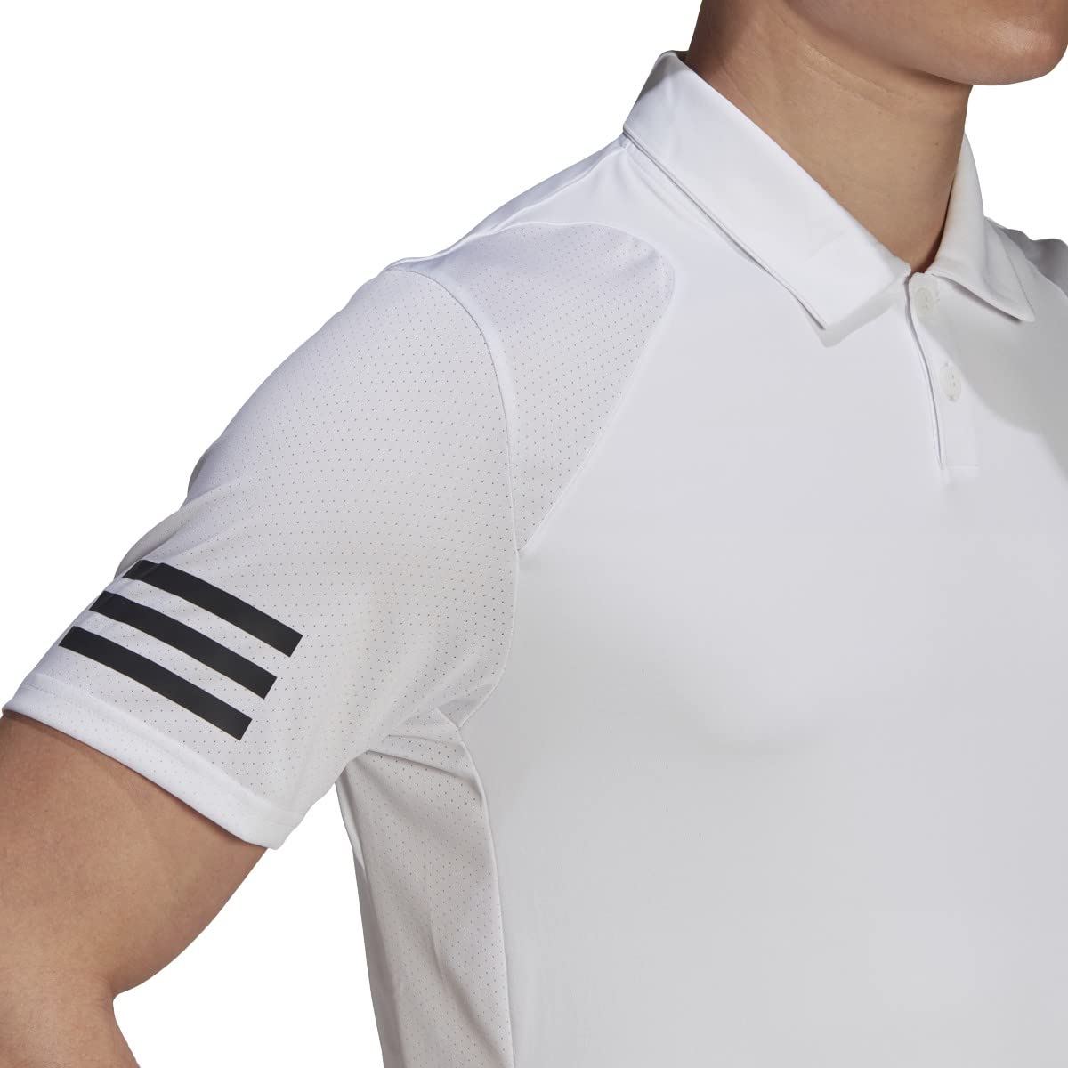 adidas Men's Tennis Club 3-Stripes Polo Shirt, White/Black, X-Large