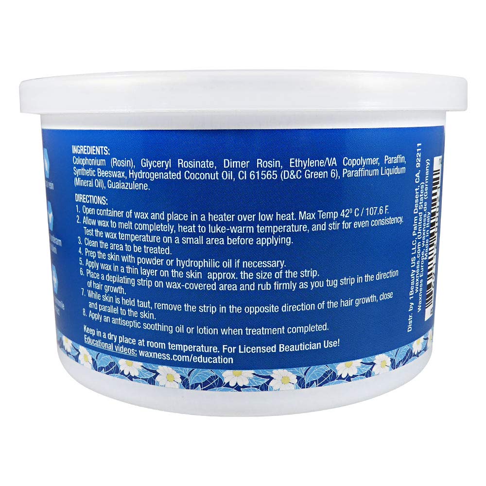 Wax Necessities Waxness Azulene Stripless Hard Wax Tin 14 Ounces