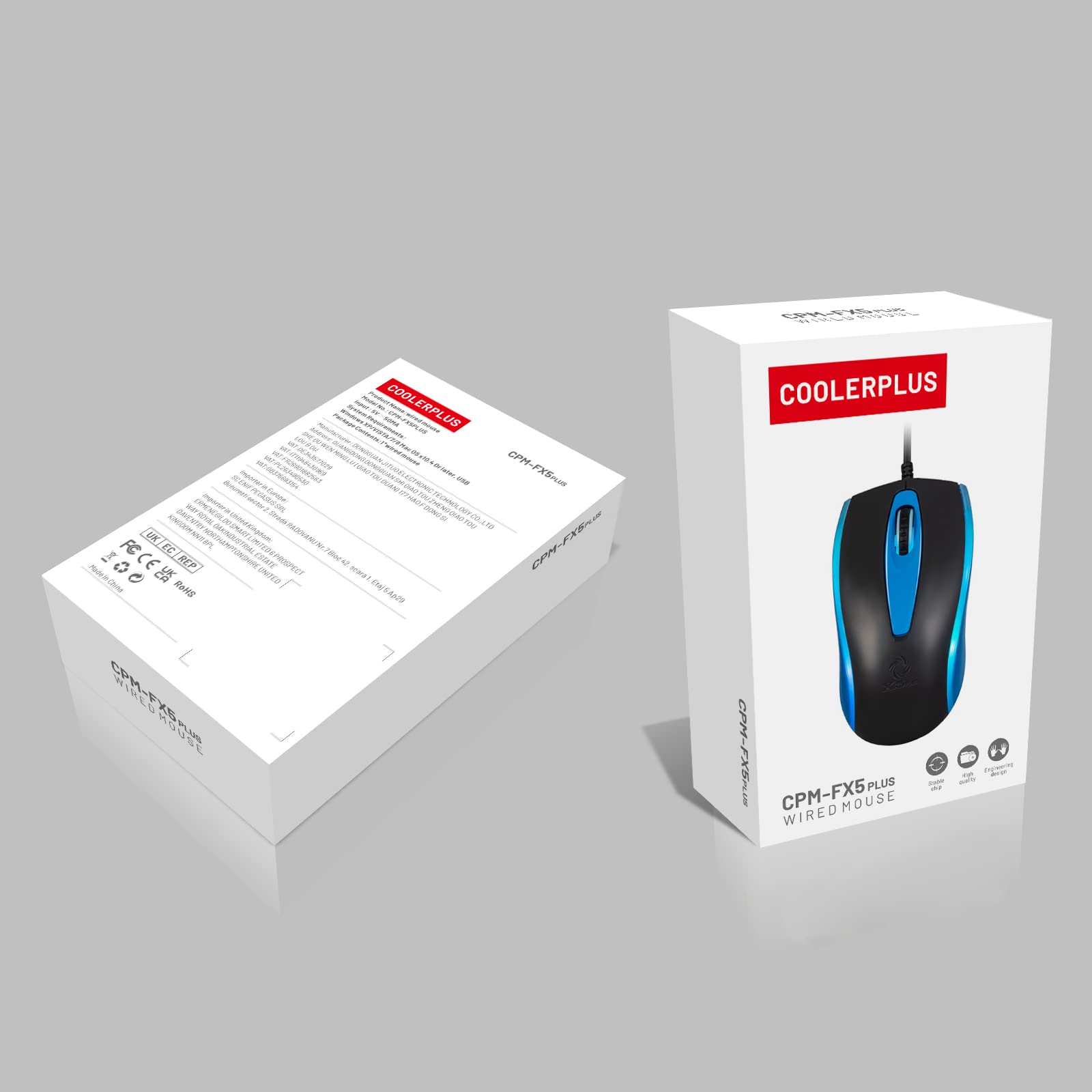 COOLERPLUS Wired Mouse, 1200DPI, Rainbow Breathing Light, USB Computer Mouse for Kids/School/Office/Home/Gaming Mouse, Compatible with Windows for PC, Laptop, Desktop, MacBook(White)