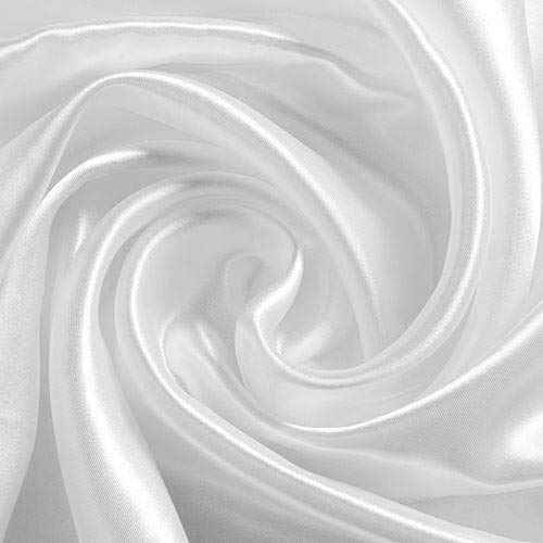 MDS Pack of 5 Yard Charmeuse Bridal Solid Satin Fabric for Wedding Dress Fashion Crafts Costumes Decorations Silky Satin 44β- White
