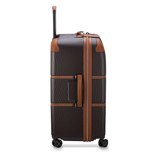 DELSEY Paris Chatelet Hardside 2.0 Luggage with Spinner Wheels, Chocolate Brown, Checked-26 Inch Trunk