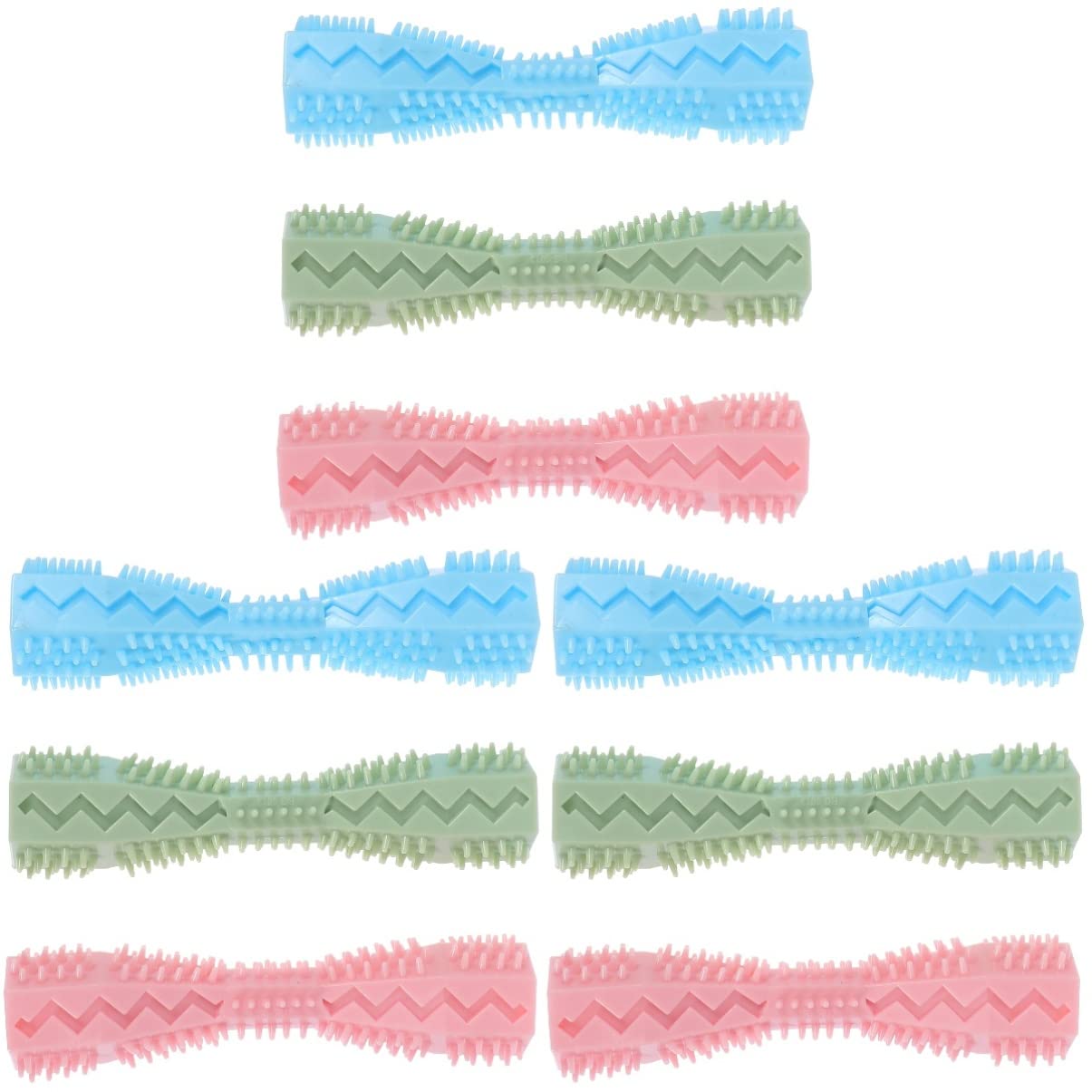 Mipcase 9 Pcs Pet Teething Stick Dog Toothbrush Stick Toy Dog Tooth Brush Chew Toys for Puppies Dog Teething Chew Dogs Teething Toys Teething Toys for Puppies Dental Stick TPR Massage