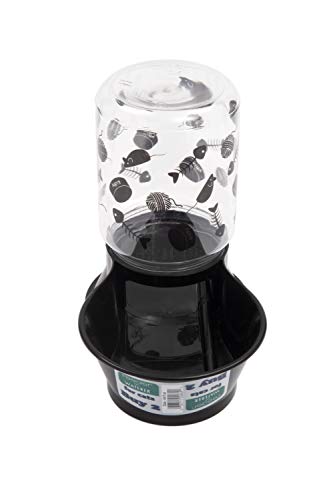 Lixit Reversable Water or Dry Food Feeders for Cats and Dogs (Small, Black)