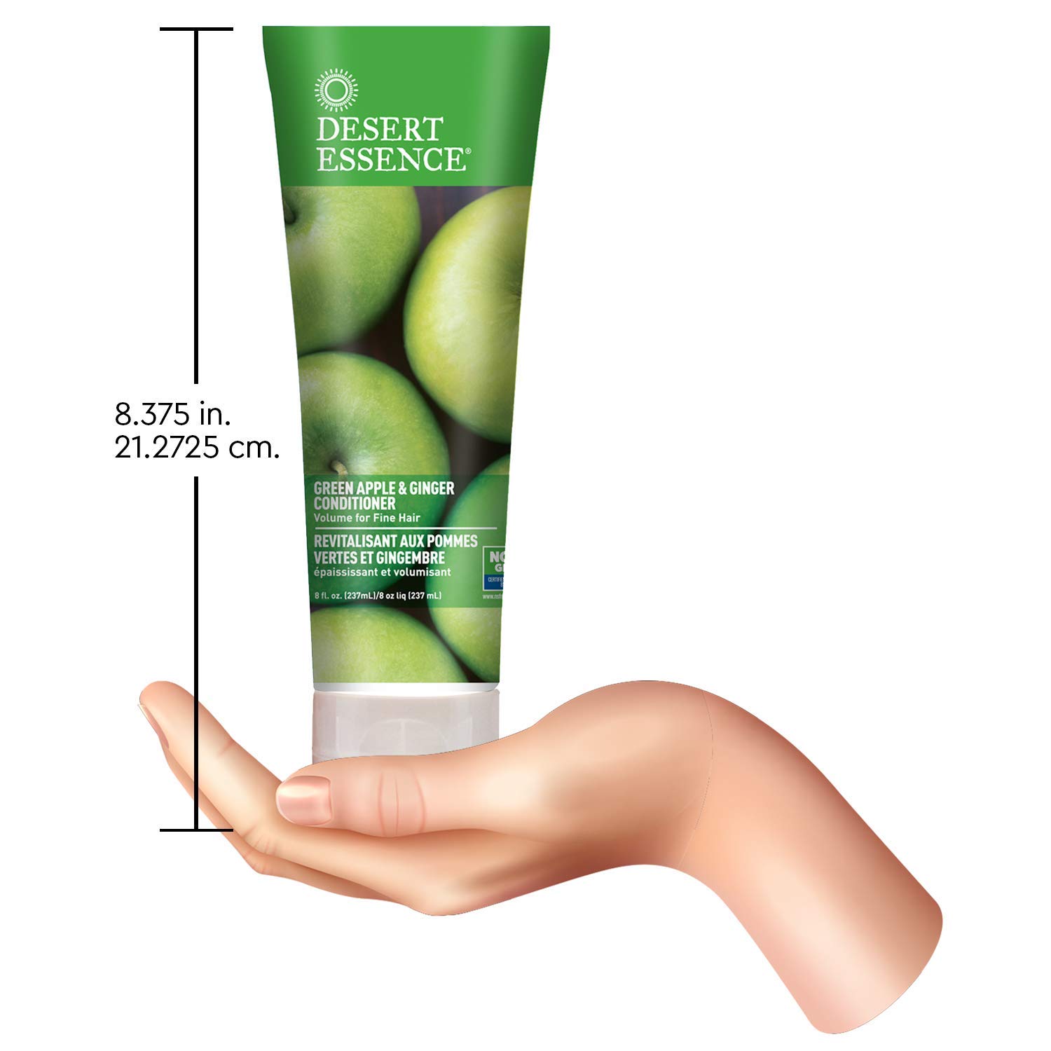 Desert Essence Green Apple & Ginger Shampoo & Conditioner Bundle - 8 Fl Ounce - Volume For Fine Hair - Natural - Deep Moisturizing - Antioxidants - Maca Root - Softer & Shinier - Smooth & Silky