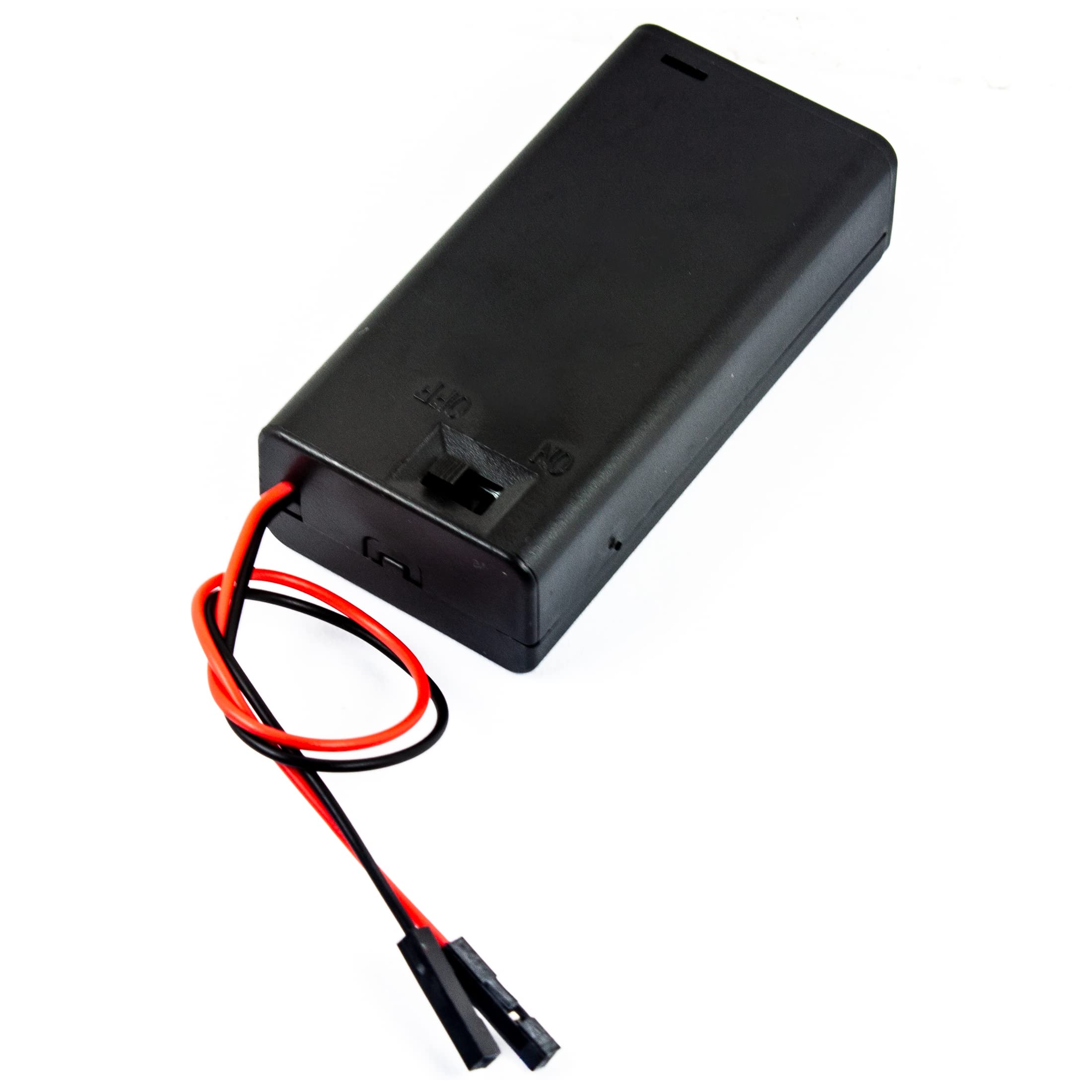 crazydiodes 2pcs Battery Holder 2 Slots aa 1.5v Total 3v Battery Box with Female Pin Header On Off Switch