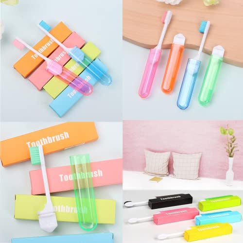 ARIKJ 12 PCS Travel Toothbrushes Folding Soft Bristles Toothbrush Individually Wrapped Toothbrush with Box for Travel, Hiking, School, Business Trip
