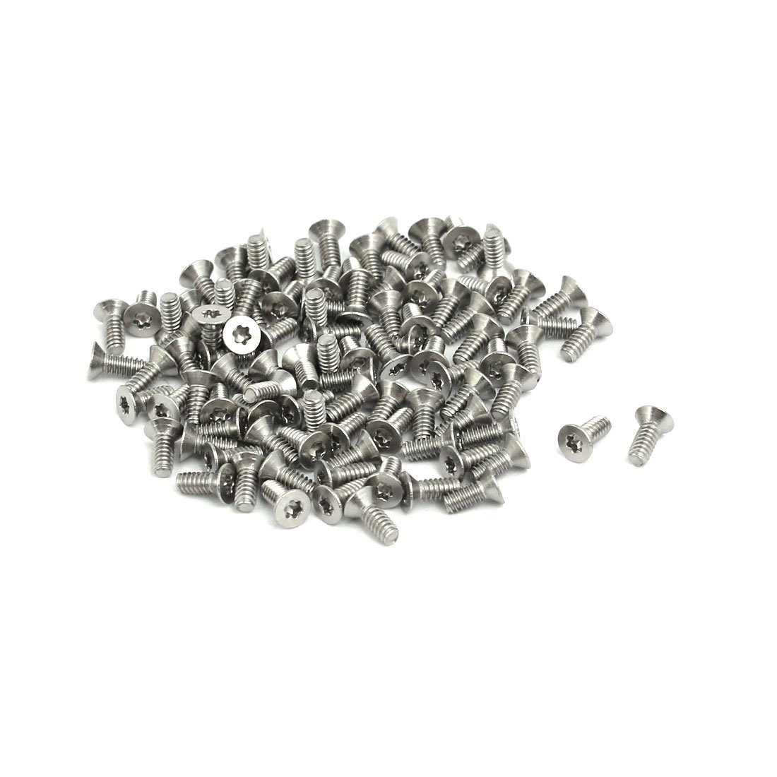 uxcell® M1.6x4mm T4 304 Stainless Steel Flat Torx Head Screw 100pcs
