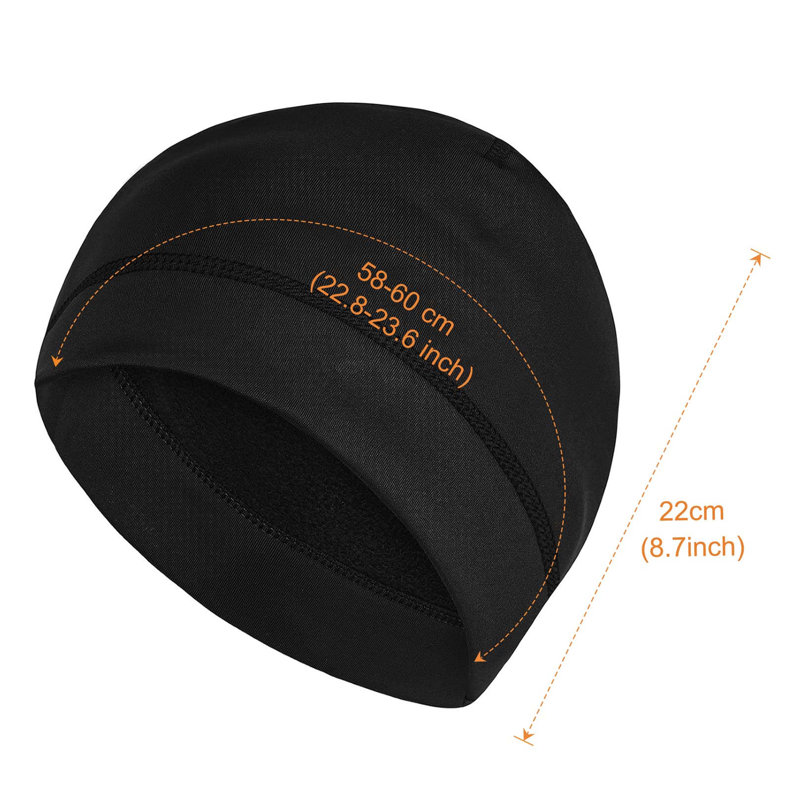 American Trend Thermal Skull Cap for Men Helmet Liner Sweat Wicking Skullcap Cycling Caps Men Grey One Size
