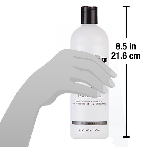 Design Essentials Define & Shine 2-N-1 Dry Finishing Lotion, for Frizzy and Curling Hair, 16 Ounce