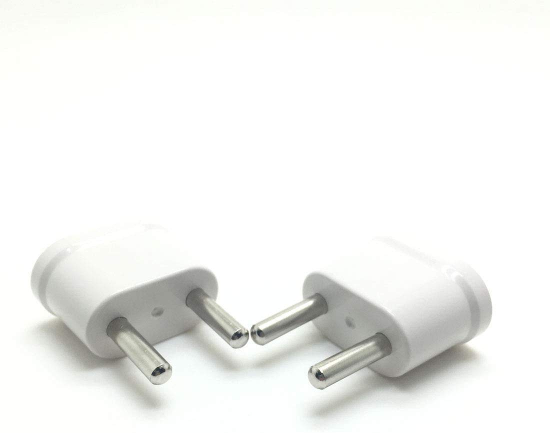 Toolso 2pcs/lot US (USA) to EU (Europe) Travel Power Plug Adapter for USA converter White