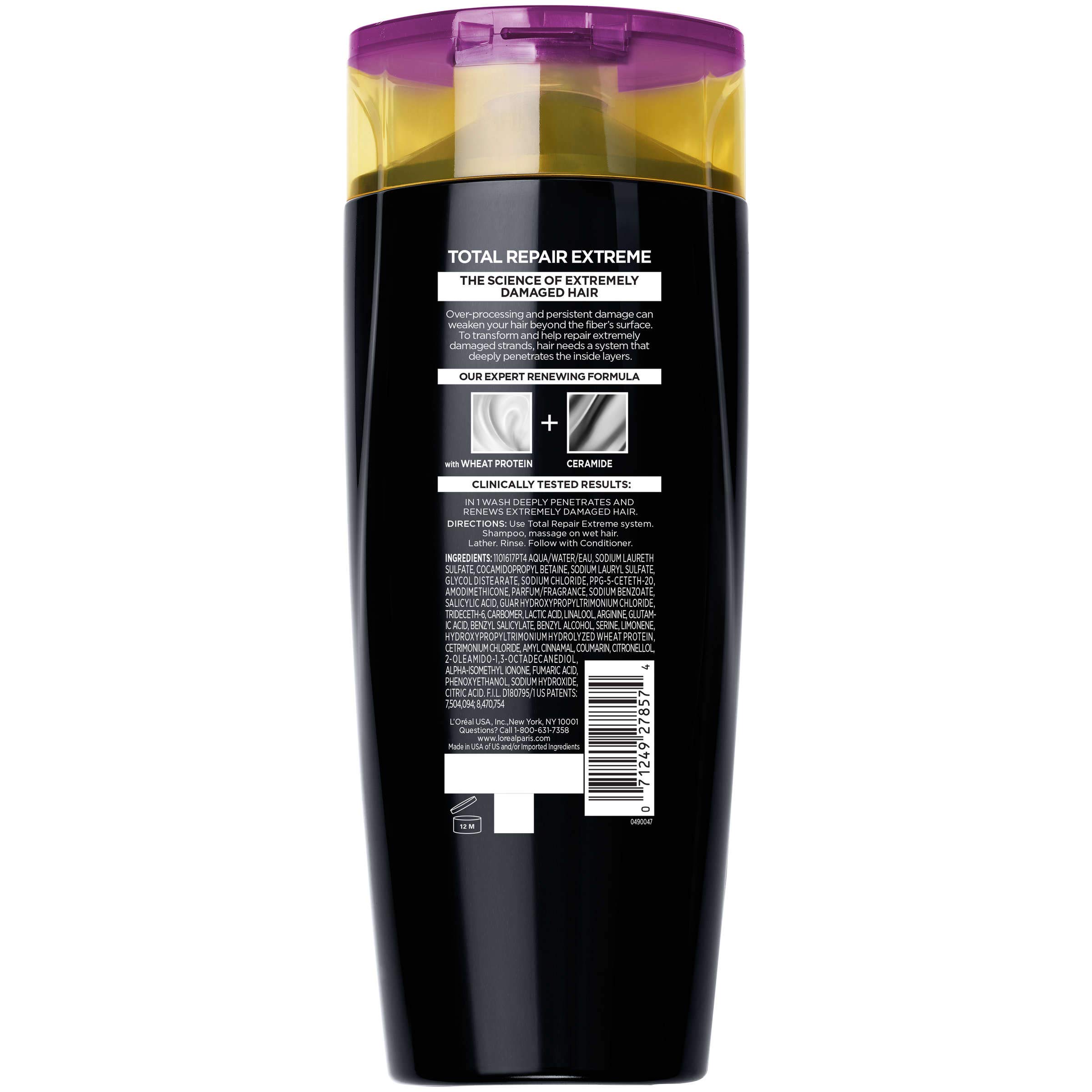 L'Oreal Total Repair Extreme Shampoo, Extremely Damaged Hair, 12.6 Fl Oz