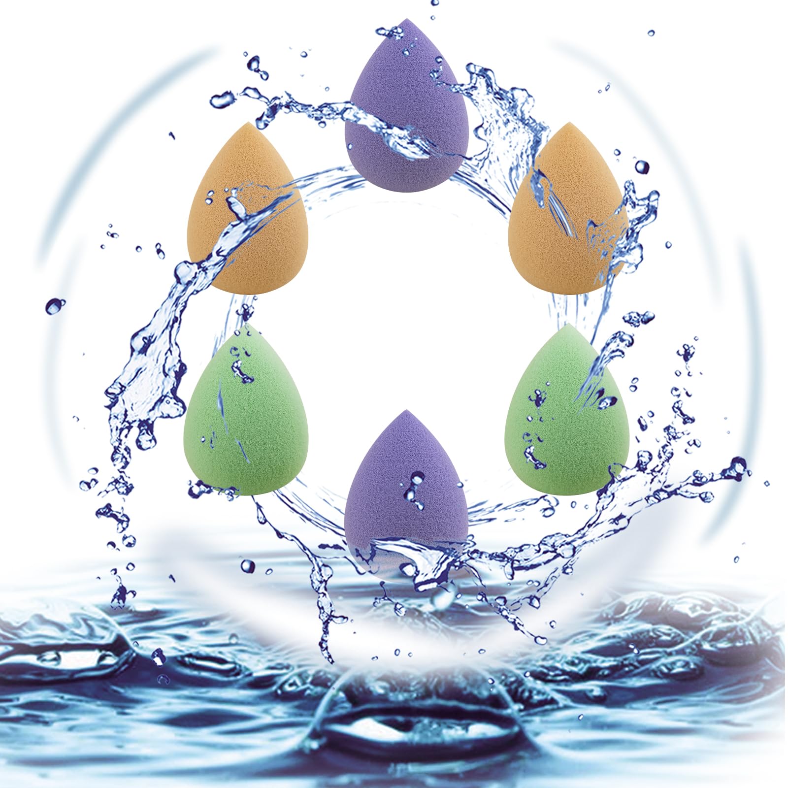Snowflakes Mini Beauty Makeup Sponge Blender for Detailed Application Around the Eyes and Other Areas, 6 pcs, Latex Free, Small Makeup Sponges Under Eyes