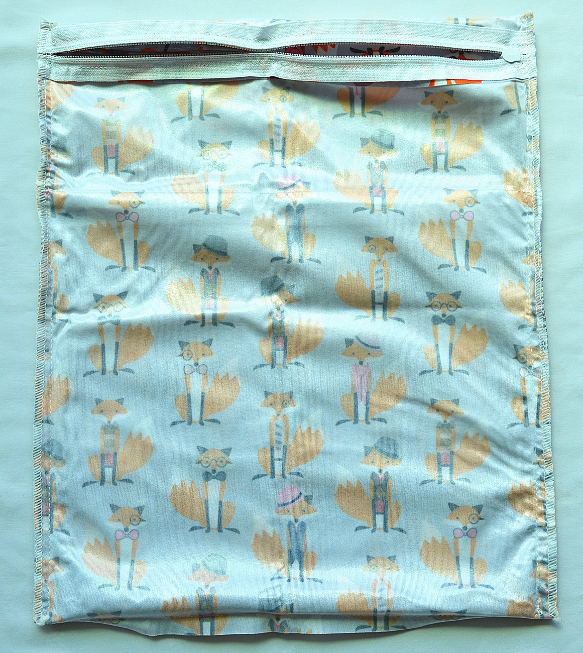 Wet Dry Bag Baby Cloth Diaper Nappy Bag Reusable with Two Zippered Pockets (Fox)