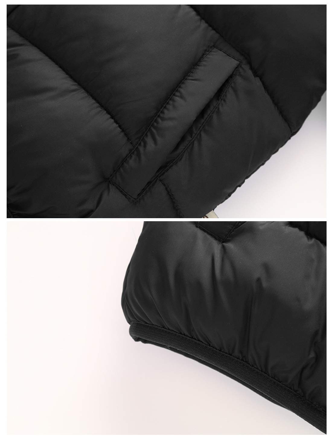 Happy Cherry Toddler Snowsuit Soft Thick Long Sleeve Jacket with a Removable Hooded Zipper Clothing Black Large
