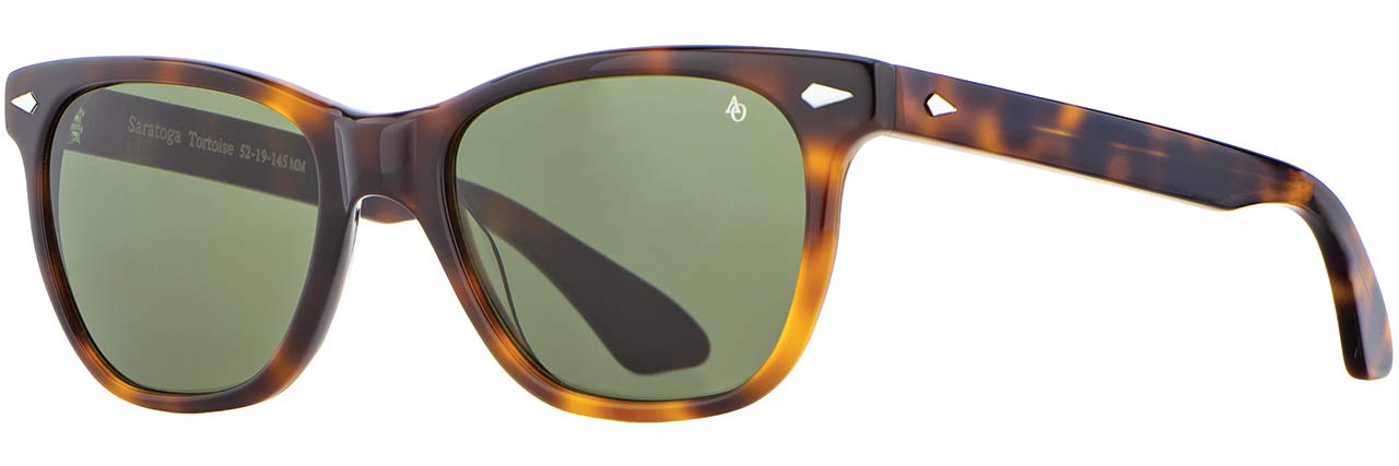 AO Saratoga Sunglasses - Tortoise - Calobar Green AOLite Nylon Lenses - 52-19-145