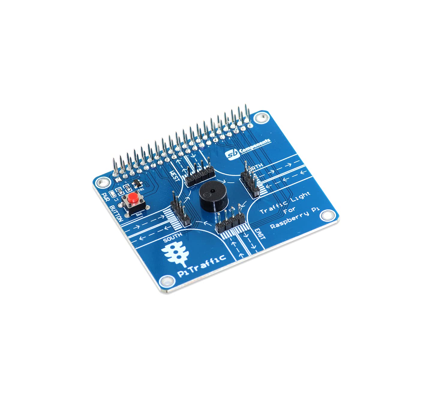 sb components PiTraffic Educational Traffic Light Add on Shield HAT for Raspberry Pi 4, 3, 2 and Zero