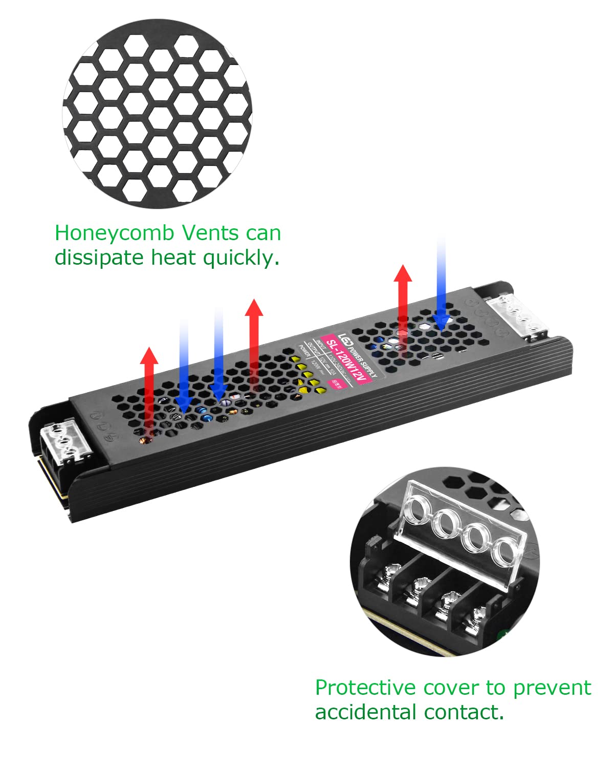Arkare 12V 10A 120W DC Power Supply Adapter AC to DC Convert AC 100V~240V to DC 12Volt 10A Universal Regulated Transformer LED Driver for 12V LED Strip Lights CCTV Camera System Radio 3D Printer