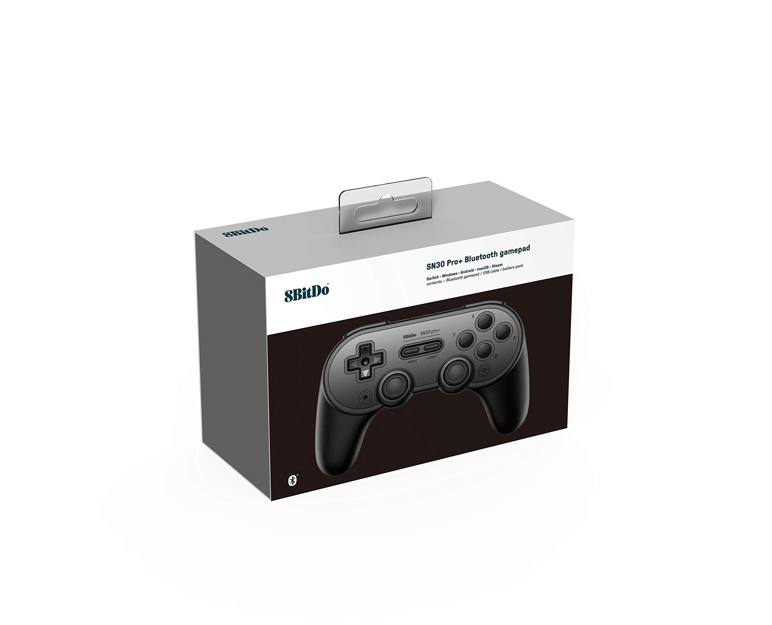 AKNES SN30Pro+ Wireless Controller for Switch/Switch OLED with a Keychain, Bluetooth Gamepads with Ultimate Software, Game Wireless Controller for Steam, MacOS, PC, Android & Raspberry Pi (Black)