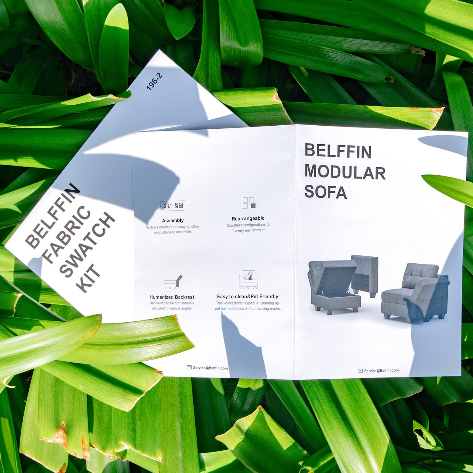 Belffin Polyester Weave Fabric Modular Sectional Sofa Swatch Kit Card,Dark Grey,Light Grey,Blue