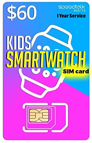 SpeedTalk Mobile Kids Smart Watch SIM Card for 4G LTE GSM Smartwatches and Wearables - 12 Months Service