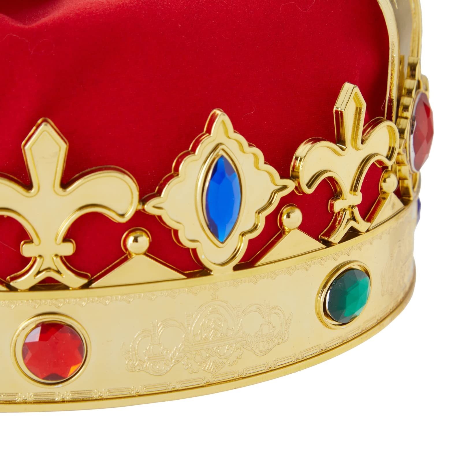 BLUE PANDA 4-Pieces King and Queen Crowns Set for Kids - Gold Crowns and Tiara for Royal Theme Birthday Party Costume Accessories and Photo Booth Props