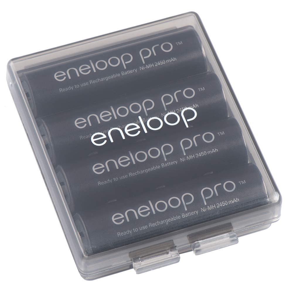 Eneloop Panasonic BQ-CASEK6SA pro Battery Storage Cases with 4AA or 5AAA Battery Capacity, Obsidian Gray (Pack of 6)
