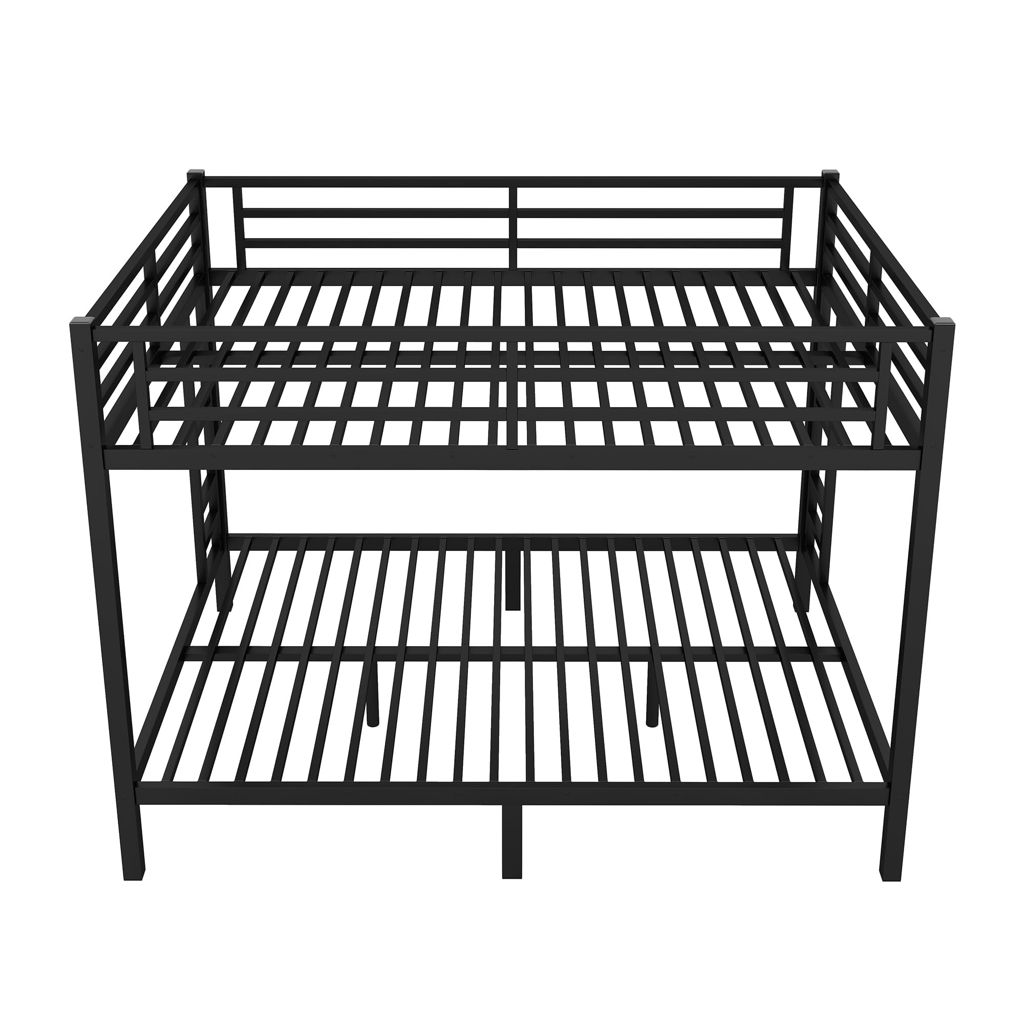 Bellemave Bunk Bed Queen Over Queen, Heavy Duty Metal Bunk Bed Frame, Queen bunk Bed for Adults, Adult bunk beds Heavy Duty, Queen Bunk Bed, Black