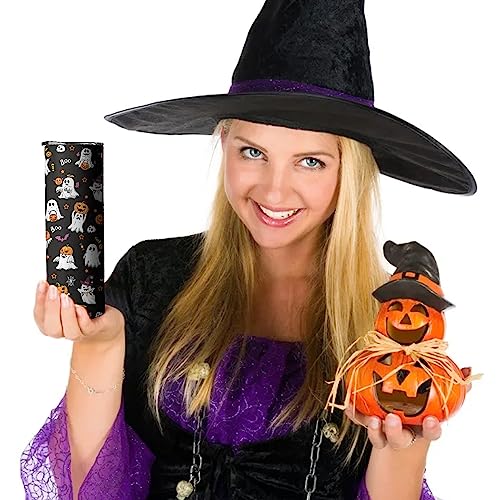Ceovfoi Halloween Tumbler with Lid and Straw Ghost Boo Witch Ghost Pumpkin Coffee Travel Mug Cup,Witch Goth Decor Halloween Gifts For Women