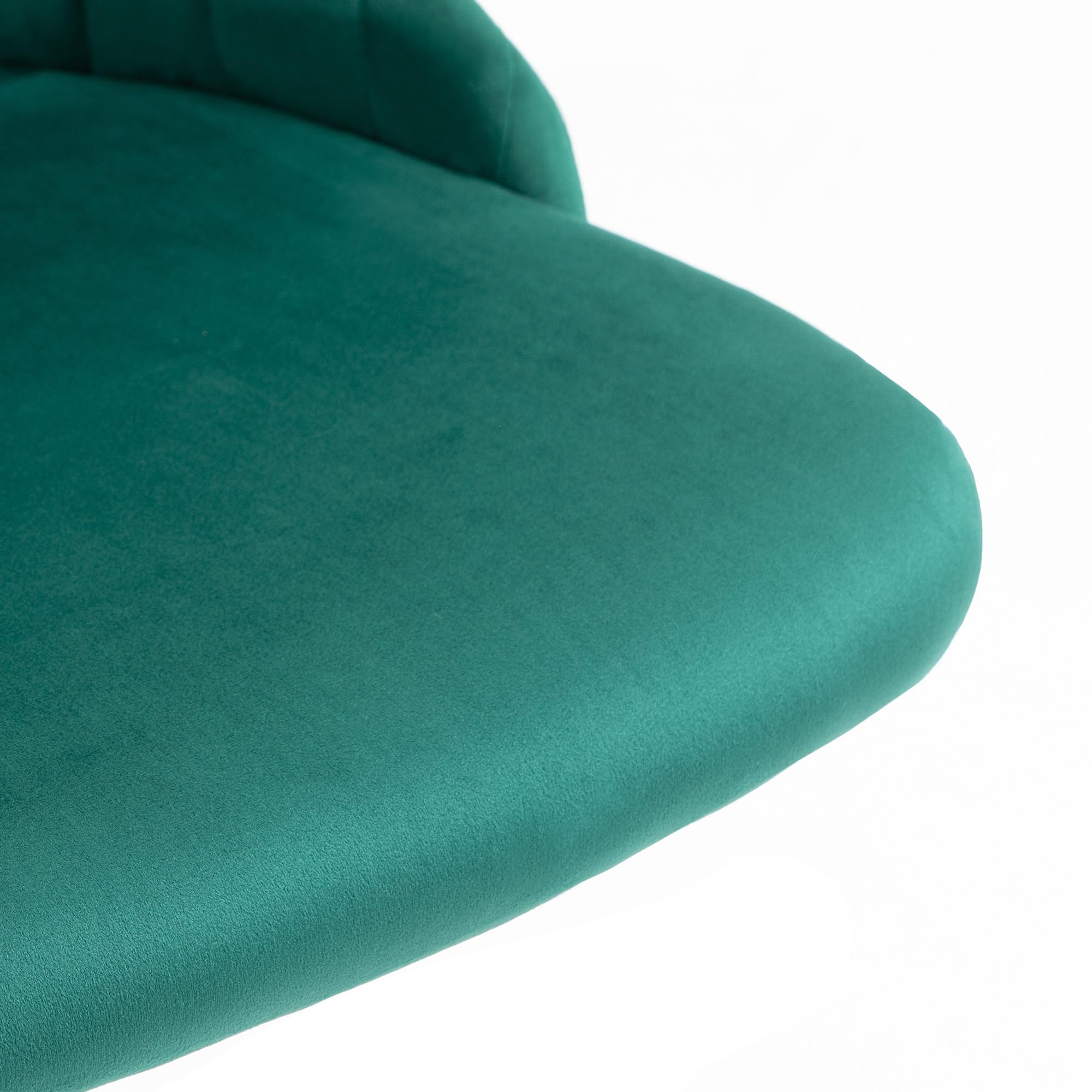 Vinsetto Mid-Back Office Chair, Velvet Fabric Swivel Scallop Shape Computer Desk Chair for Home Office or Bedroom, Green