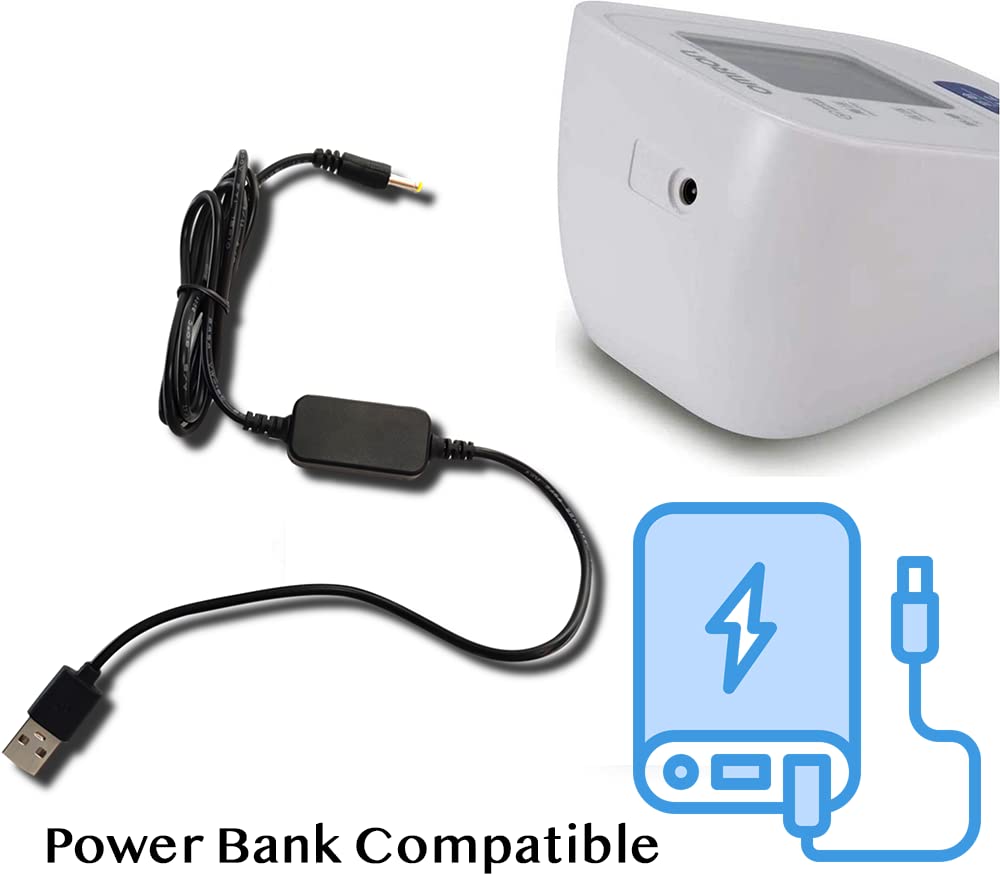 DigitCont USB 5V to DC 6V 4mm x 1.7mm Power Cable, Compatible with Omron blood pressure monitor, USB Voltage Step Up Converter Cable, Power Supply Adapter Cable, 4 ft. DC 5V to DC 6V Cable