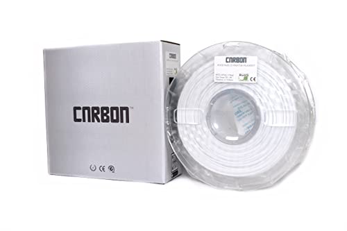 Certified Food Grade PETG 3D Printer Filament - Carbon Brand - Lab Tested FDA Compliant Food Safe, 1.75mm, 1kg, Temp: (Nozzle 220°C - 260°C, Bed: 0°C/60°C - 80°C), Accuracy: +/- 0.02 (White)