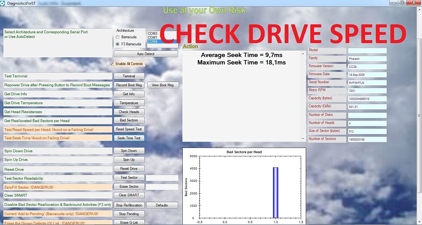 Diagnostics for Seagate Dfs Data Recovery USB Tool Kit. Compatible with Seagate Sata Hdds Recover Up to 80% of Cases, CSGR