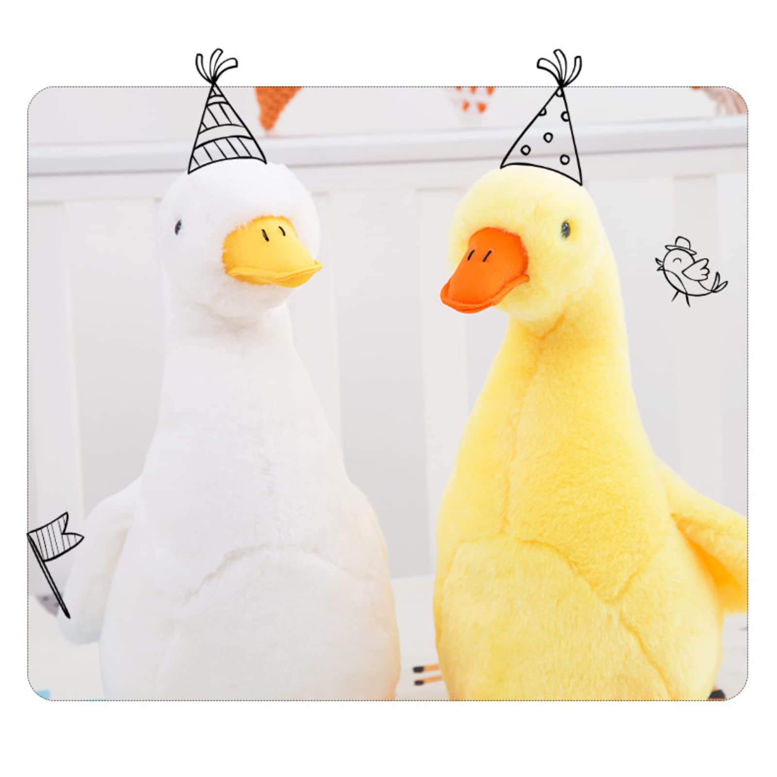LUOZZY Plush Duck Stuffed Animal Toys for Kids Lovely Duck Doll Soft Animal Doll for Home Nursery Room (32cm White)