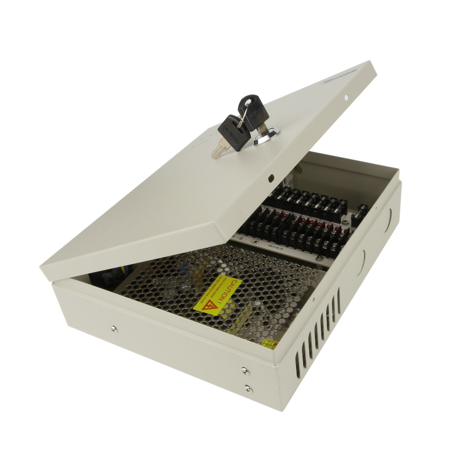 Xenocam 16 Channel Port 12V DC 10 Amp Amper with Glass Fuse Distributed Power Supply Box for CCTV DVR Security System and Camera or IP Cameras