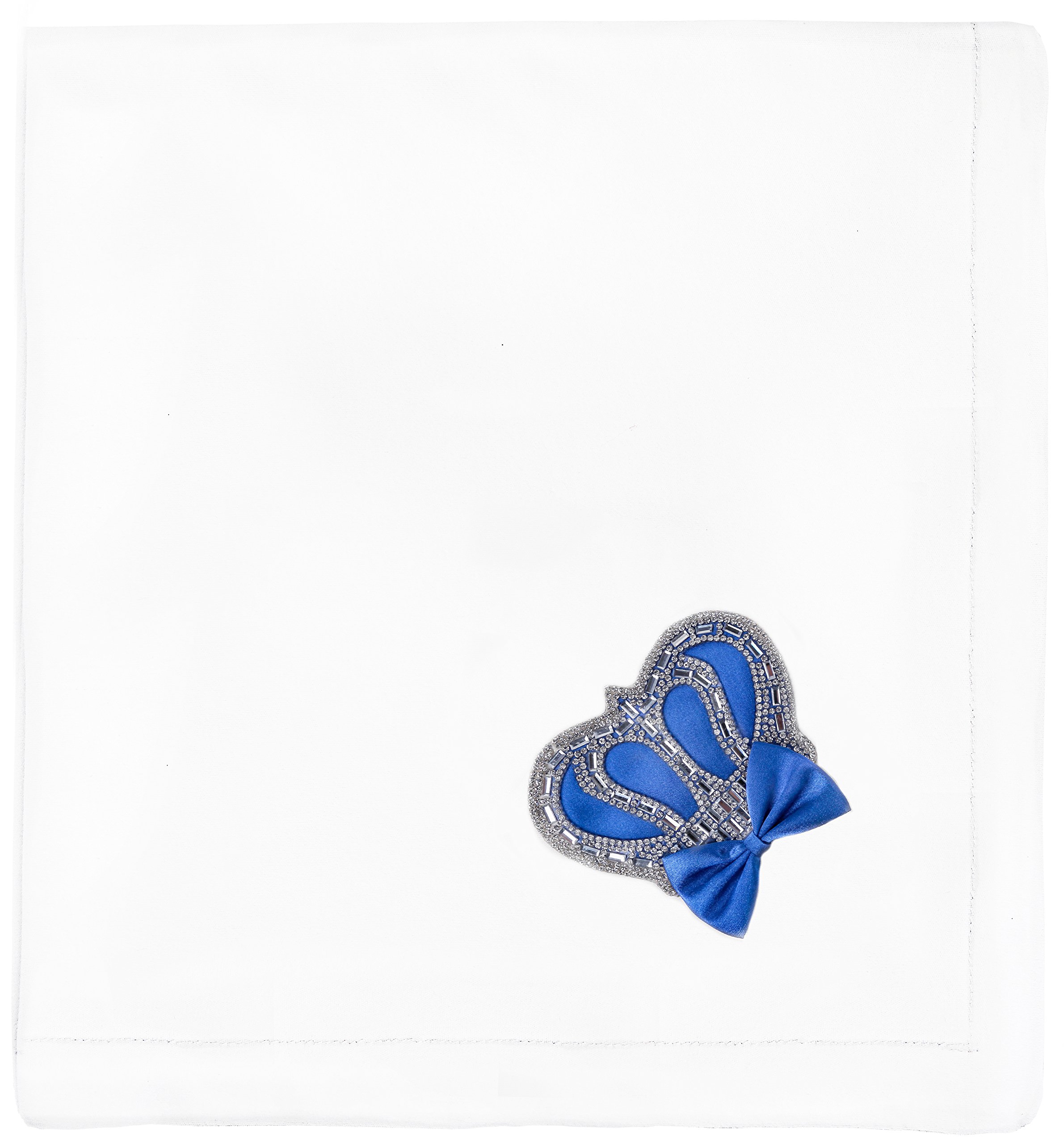 Lilax Baby Boy Newborn Crown Jewels Swaddle Receiving Blanket Royal Blue