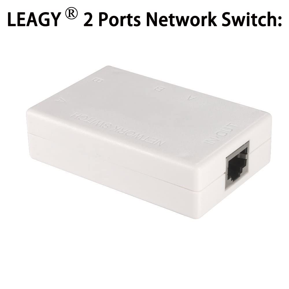 LEAGY 2 Ports Network Switch Splitter Selector Hub 2-in 1-Out or 1-in 2-Out 100M