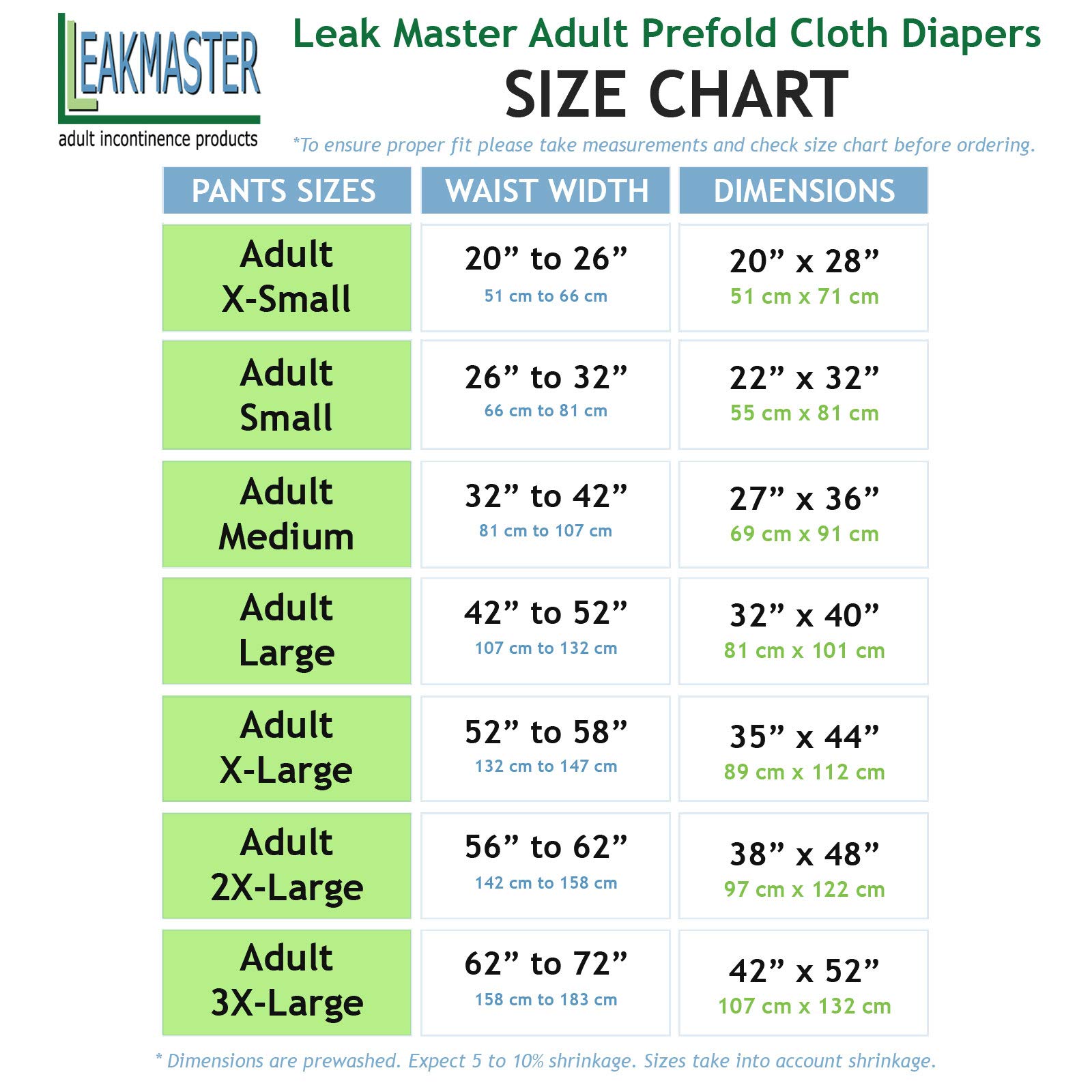 LeakMaster Adult Prefold Cloth Diapers Gauze Weave - 100% Cotton Adult Reusable Diapers - Soft & Durable - Sewn in The USA - Night Weight - Size Medium