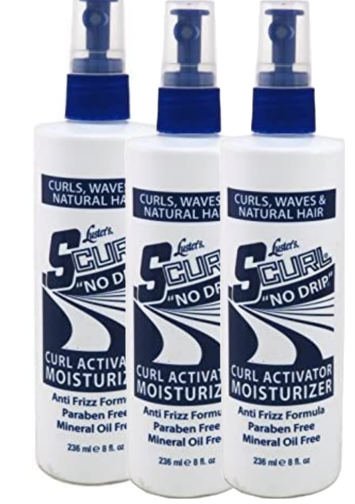 Lusters S-Curl Activator/Moisturizer No Drip 8 Ounce (235ml) (3 Pack)