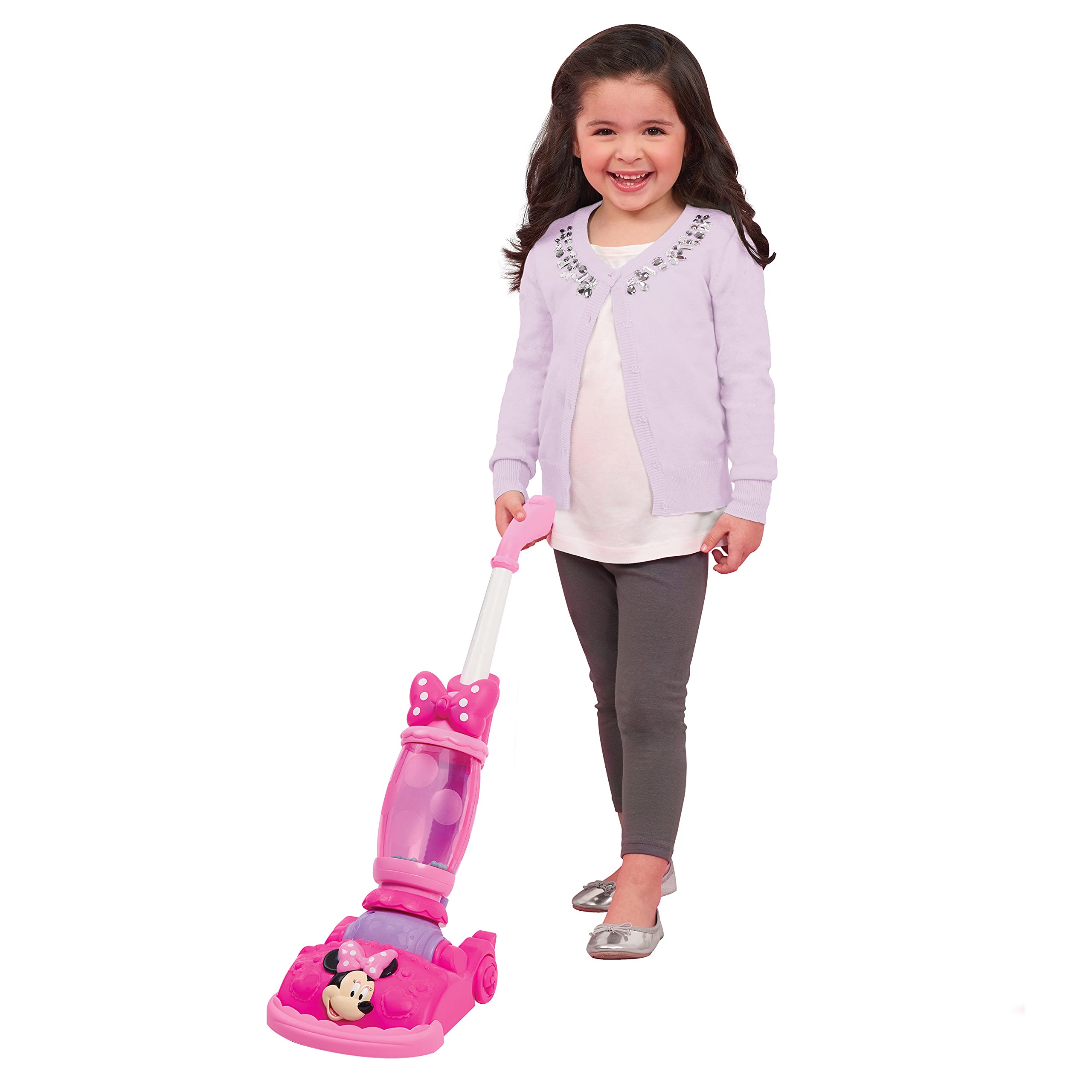 Disney Junior Minnie Mouse Twinkle Bows Play Vacuum with Lights and Realistic Sounds, Kids Toys for Ages 3 Up by Just Play
