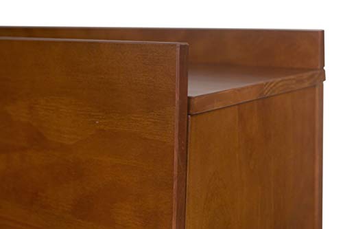 memomad Bali Storage Headboard with 4 Doors (Queen Size, Caramel Brown Wood)