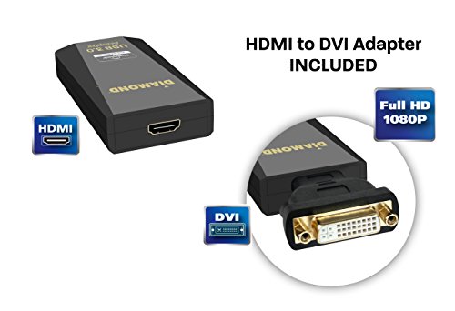 Diamond Multimedia BVU3500H USB/USB-C/TB3 to DVI/HDMI Video Graphics Adapter, Windows 11, 10, 8.1, 8, 7, XP, MAC OS and Android 5.0+