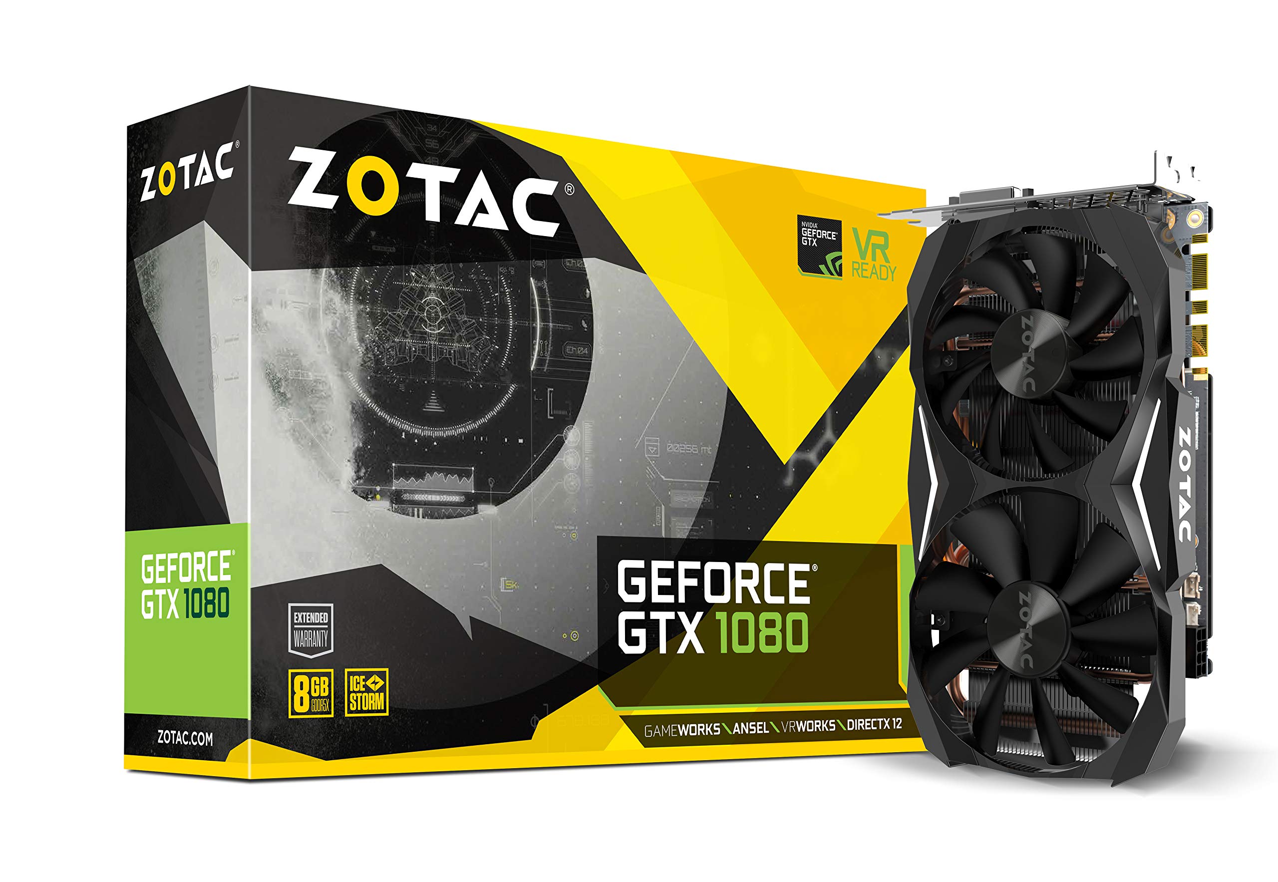 ZOTAC GeForce GTX 1080 Mini 8GB GDDR5X VR Ready Gaming Graphic Card, DisplayPort 1.4, 1x HDMI 2.0, Dual-link DVI (ZT-P10800H-10P)