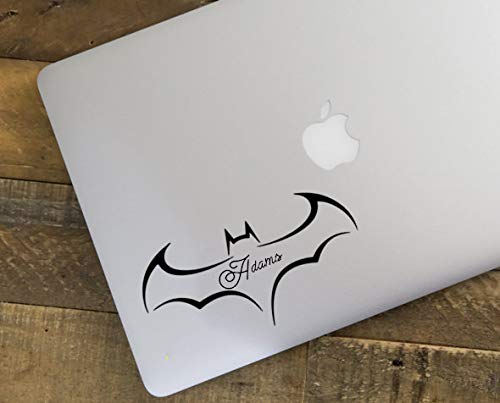 Custom Bat Wall Decal Quote - Name Customized Personalized Superhero Nursery Decor Kids Room car Bumper Laptop Window Decal Vinyl Decal