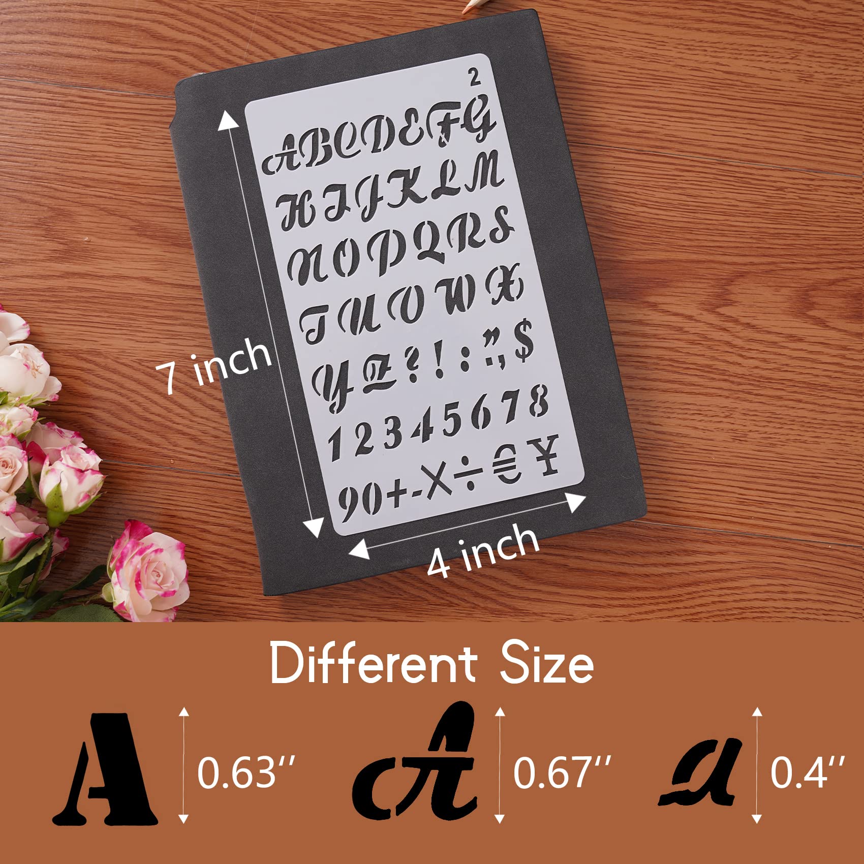 AIRIQI Letter Stencils for Painting On Wood Alphabet Number 2 Inch Large Spray Paint Stencil Small Crafts Custom 42Pcs