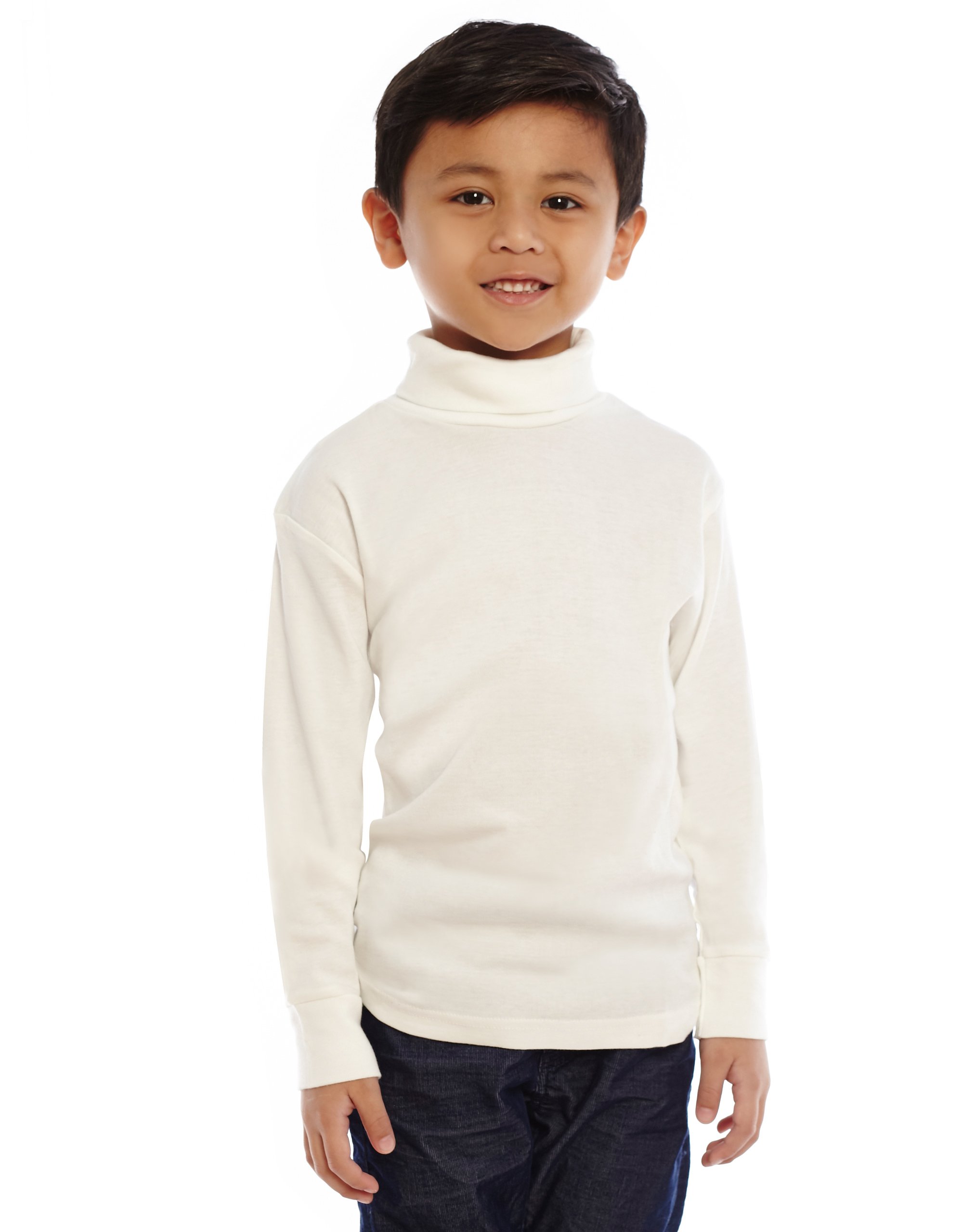 Leveret Boys Girls Kids Pullover Turtleneck 100% Cotton Turtleneck Off White Size 3 Years