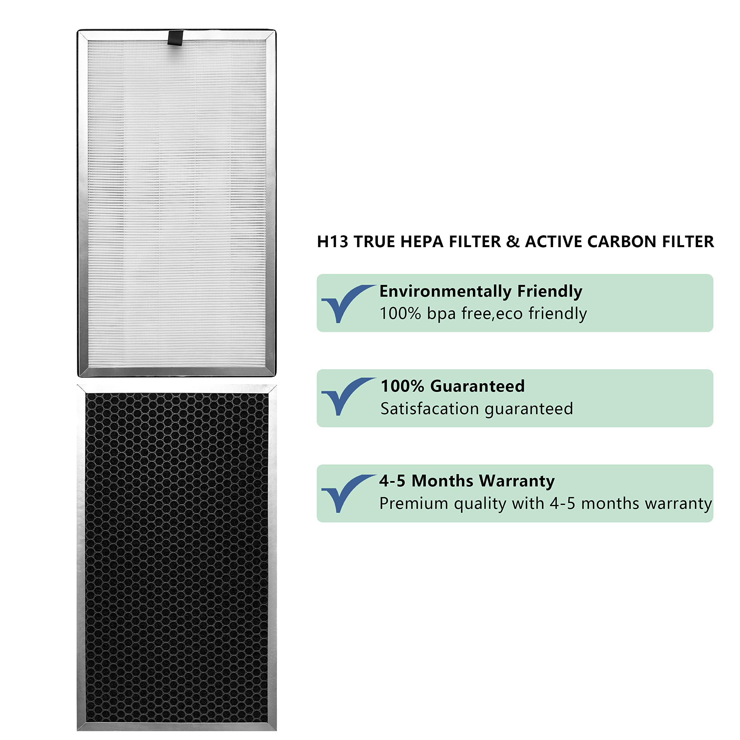 MA-112 Replacement Filter, Compatible with Medify MA 112 Air Purifier, 3 in 1 with Pre-filter, H13 True HEPA Filter and Activated Carbon for 99.9% Removal, 2 Pack