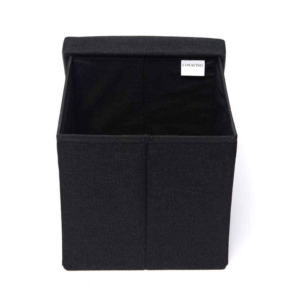 Cosaving 30 inches Folding Storage Ottoman Storage Cube Seat Foot Rest Stool with Memory Foam for Space Saving, Square Ottoman 30x15x15 inches, Teal