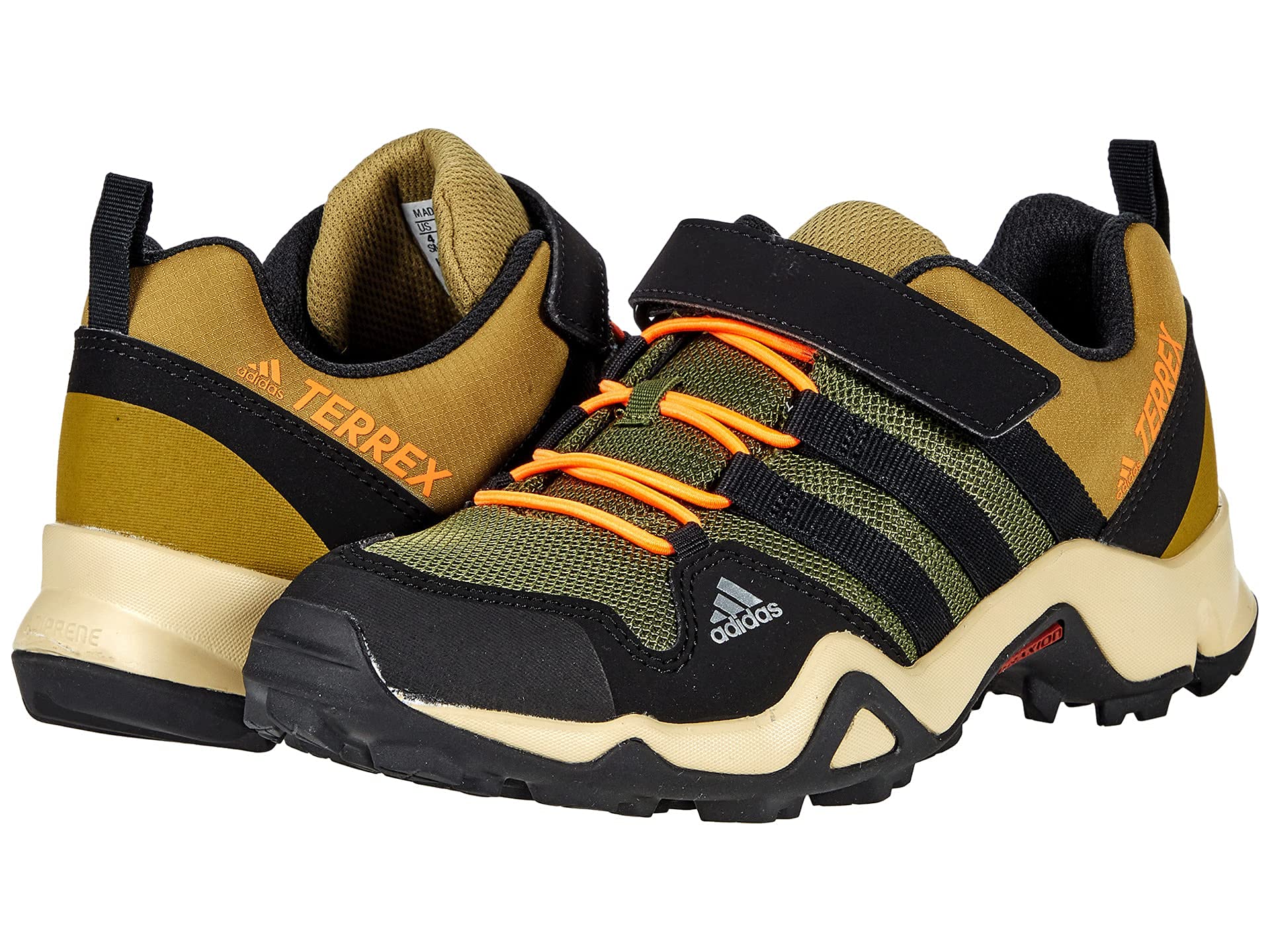adidas Terrex Ax2R Cloudfoam Hiking Boot, Wild Pine/Black/Screaming Orange, 6 US Unisex Big Kid