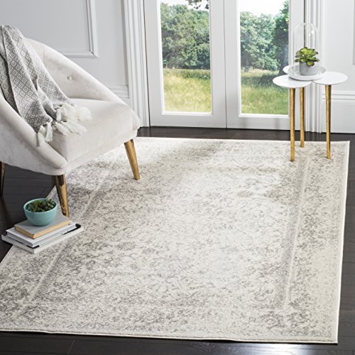 SAFAVIEH Adirondack Collection Accent Rug - 3' x 5', Ivory & Silver, Oriental Distressed Design, Non-Shedding & Easy Care, Ideal for High Traffic Areas in Entryway, Living Room, Bedroom (ADRW109C)