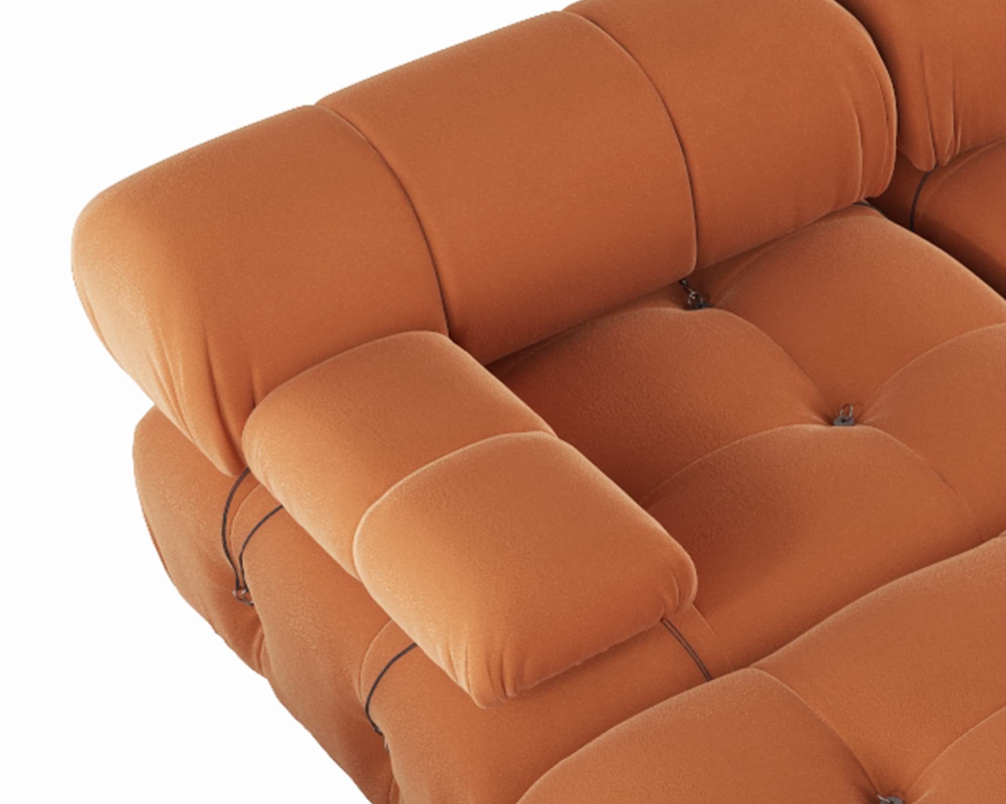 BOKIFOL Sectional Sofa, Modular Sectional Couch with Ottomans- U Shaped Couch for Living Room, 6 Seater Sofa Sets,138"(Orange)